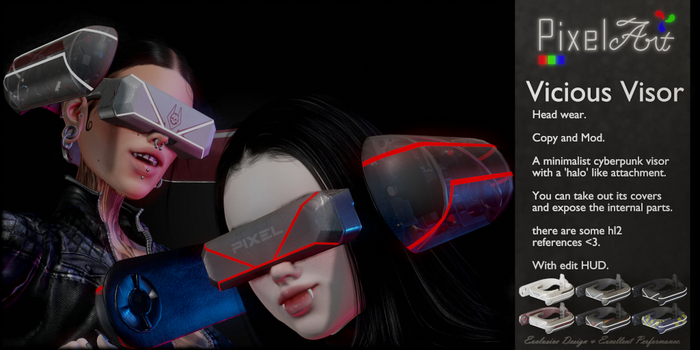 Second Life Marketplace - Pixel Art - Vicious Visor - FATPACK